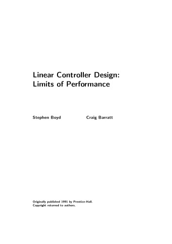 خرید و قیمت دانلود کتاب Linear Controller Design: Limits of Performance ...