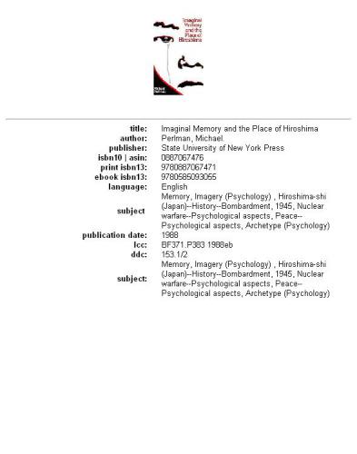 خرید و قیمت دانلود کتاب Imaginal memory and the place of Hiroshima 1988 ...